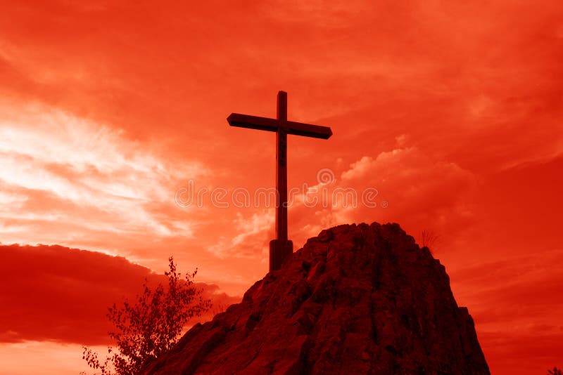 Rood kruis stock afbeelding. Afbeelding bestaande uit klip - 19728933