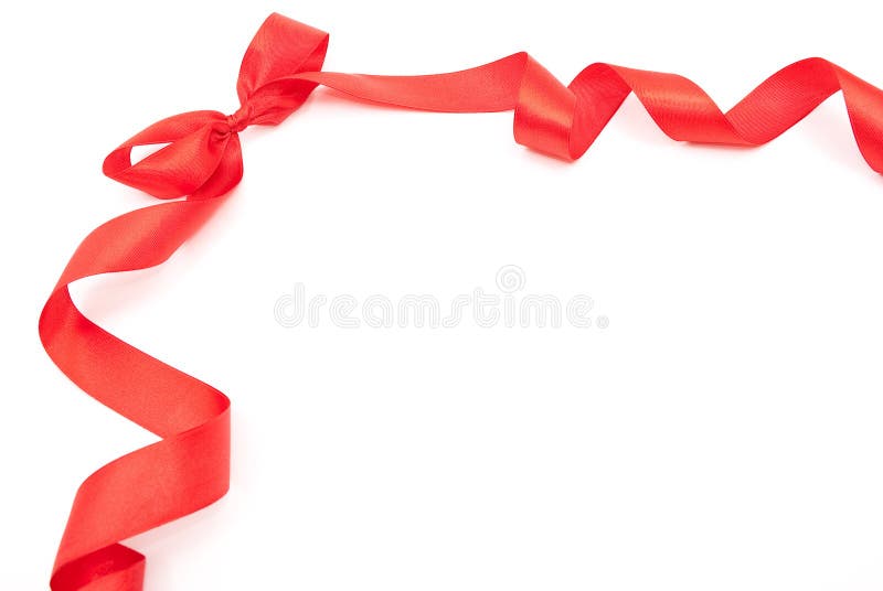 Rood lint met boog stock afbeelding. Image of geven, hartstochtelijk ...