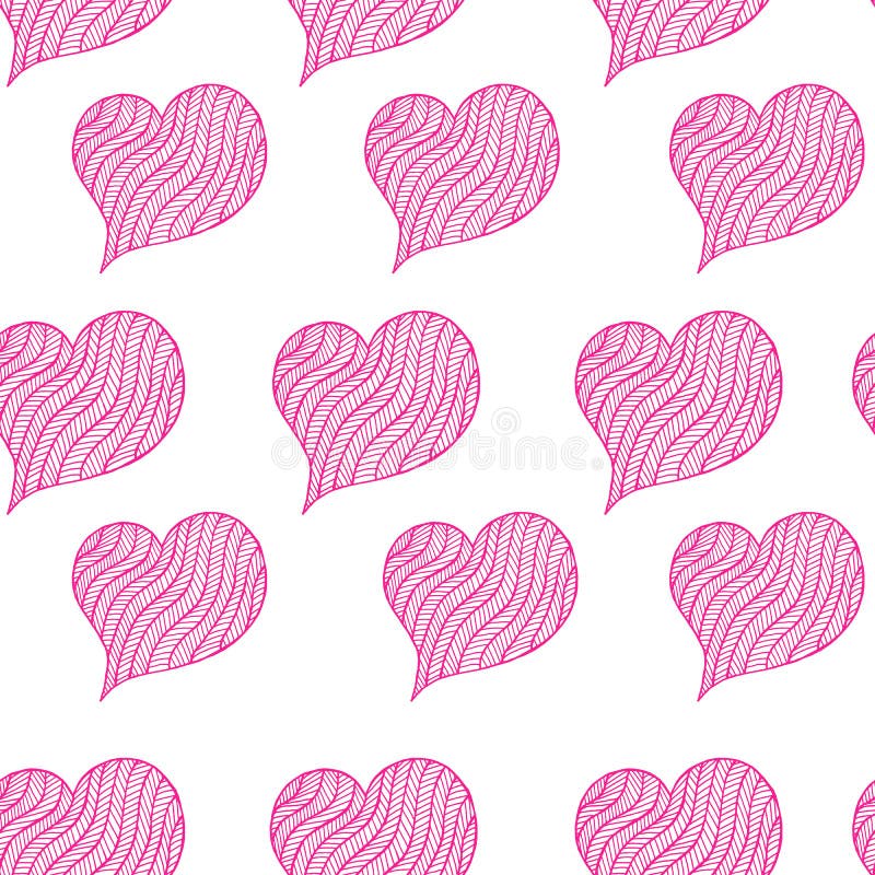 Rood Nam Toe Symbool Van Het Zentangle Het Roze Hart Stock Illustratie ...