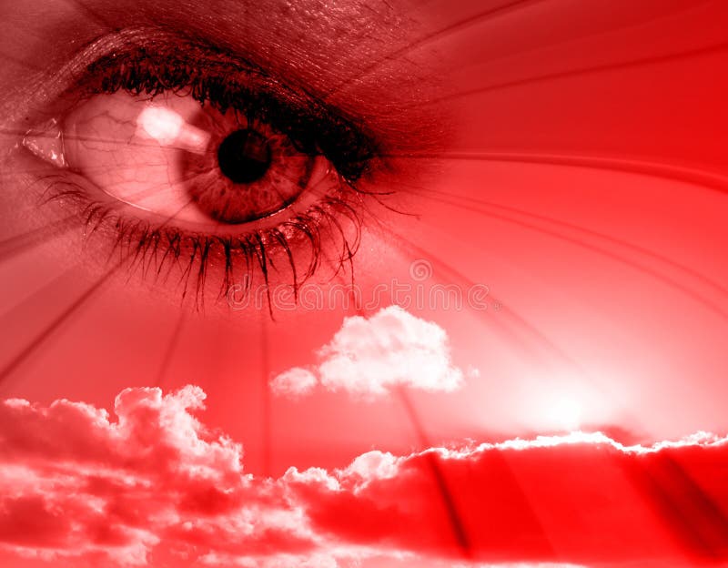 Rood oog stock illustratie. Illustration of kleurrijk - 4269725