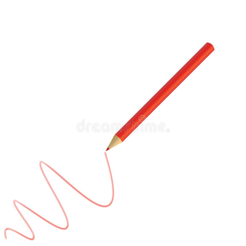 3d Rood bendy potlood stock illustratie. Illustration of nota - 44904358