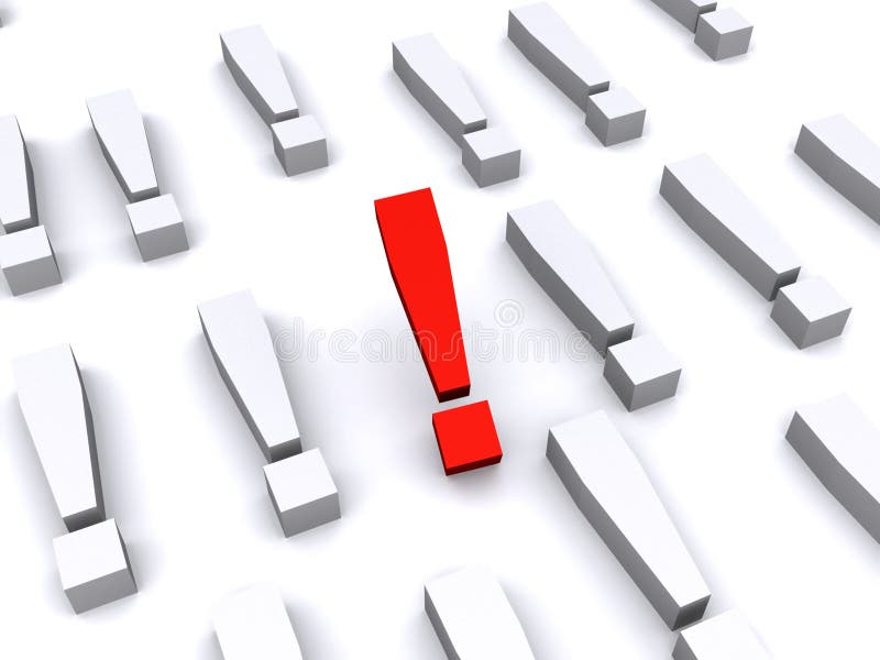 Rood uitroepteken stock illustratie. Illustration of grijs - 9592340