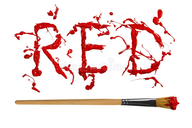 Rood Verf Geschilderd Woordbloed Stock Foto - Image of achtergrond ...