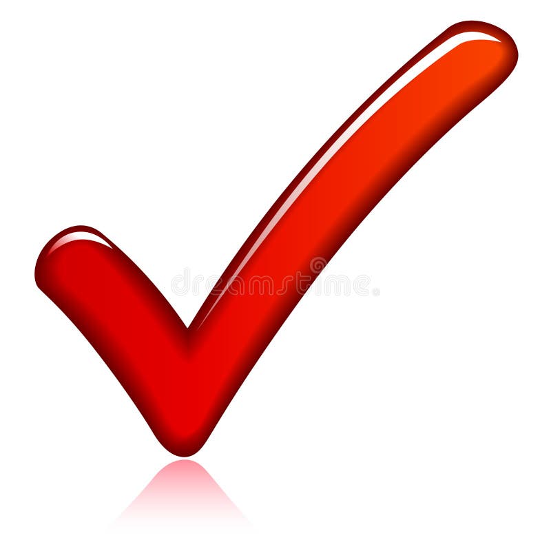 Rood vinkje vector illustratie. Illustration of grafisch - 107782438