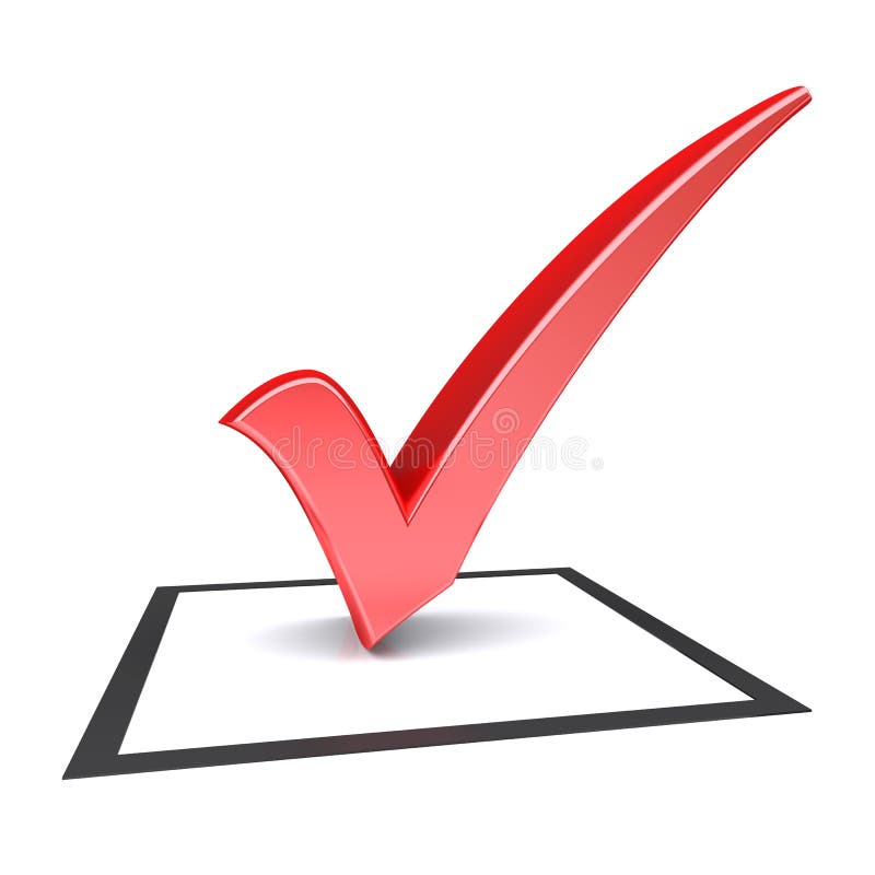 Rood vinkje stock illustratie. Illustration of geverifieerd - 22156291