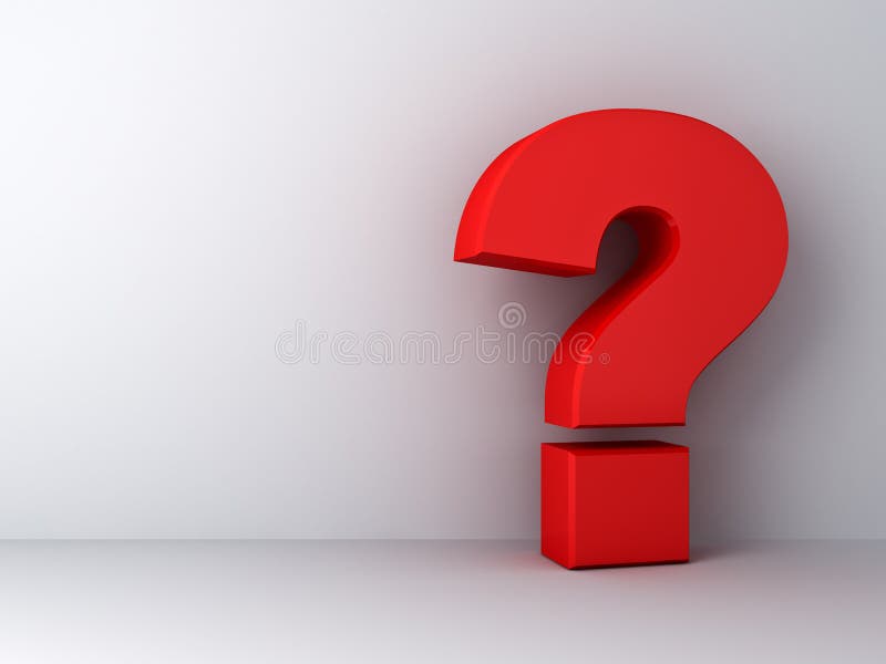 Rood vraagteken op wit stock illustratie. Illustration of groot - 53580190