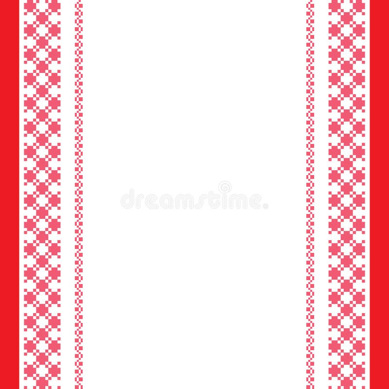 Rood-wit Geborduurde Achtergrond Vector Illustratie - Illustration of ...