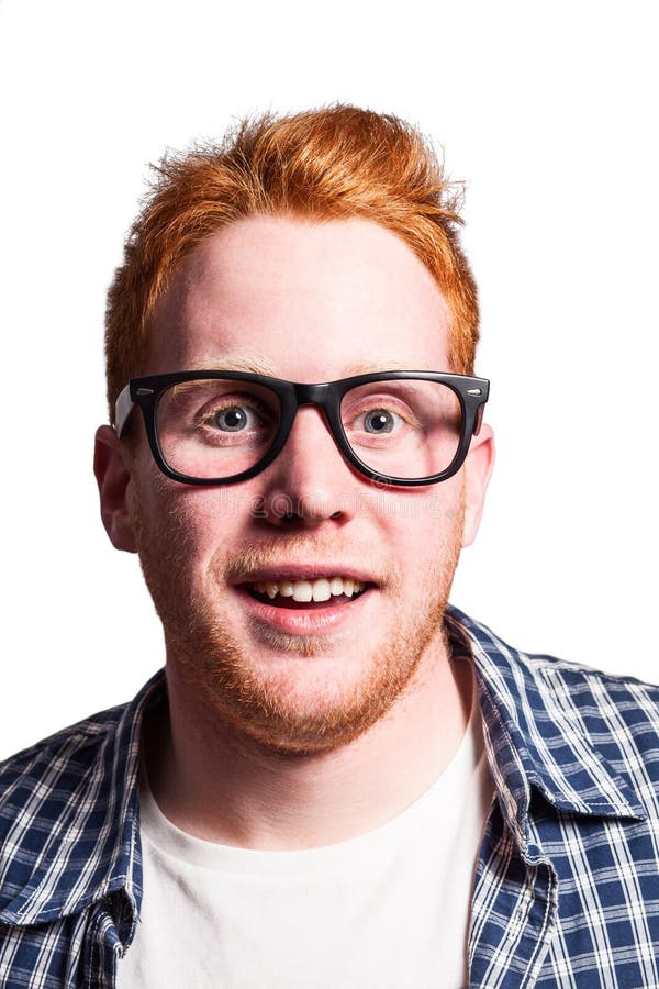 Roodharige nerd stock afbeelding. Image of uitdrukking - 31126213