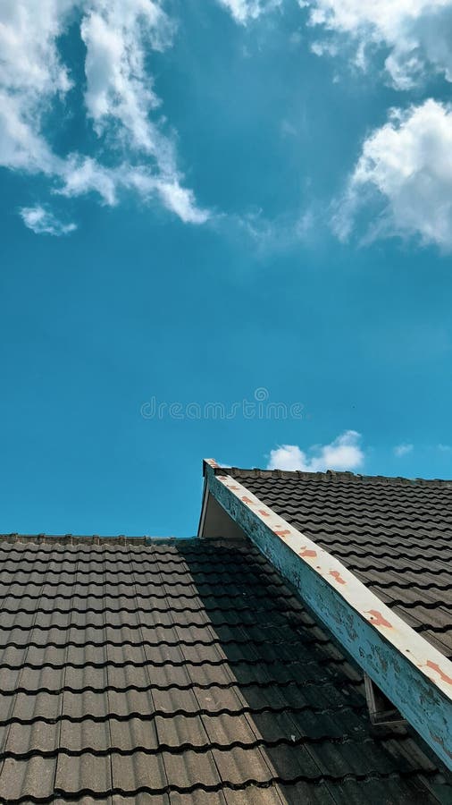 Roof with Bright Background, Cloudy Stock Photo - Image of light ...