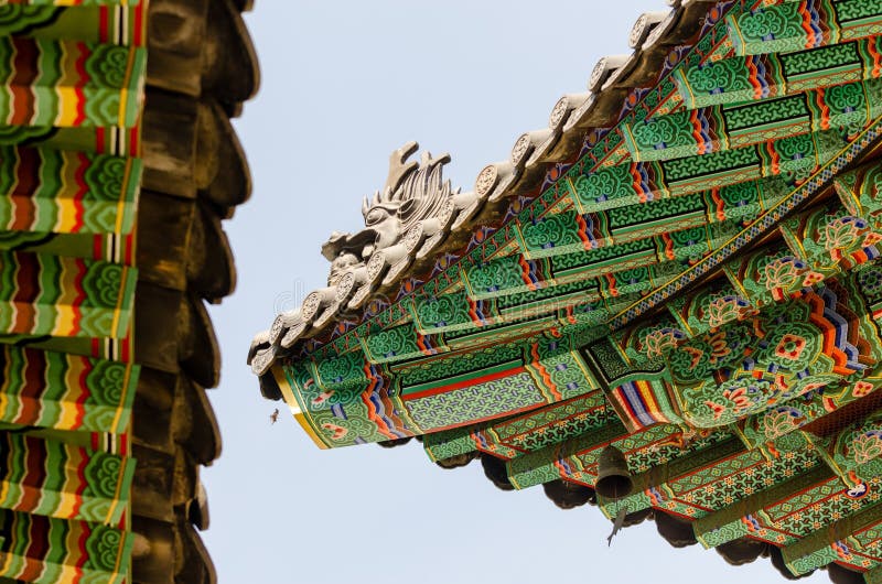 The Roof of a Building is Decorated with a Dragon Stock Image - Image ...