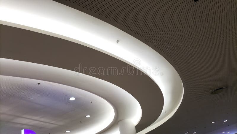 The Roof of a Building Full of Glowing Lights Stock Image - Image of ...