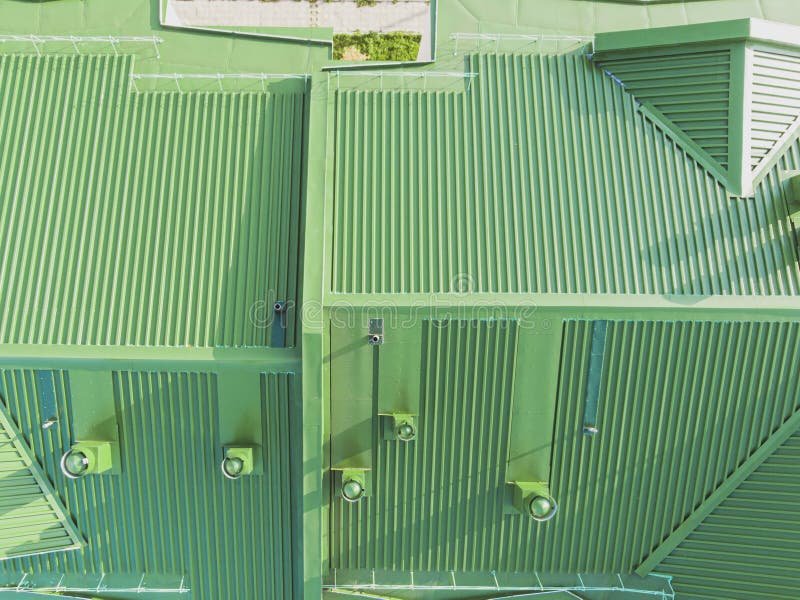 The Roof of a Building Made of Iron Polymer Sheets with Ventilation ...