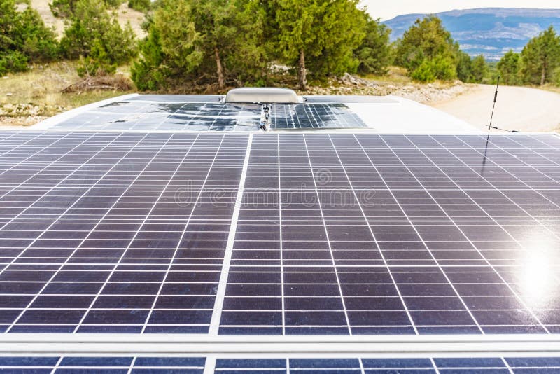 Roof of Camper Vehicle with Solar Panels Stock Photo - Image of solar ...