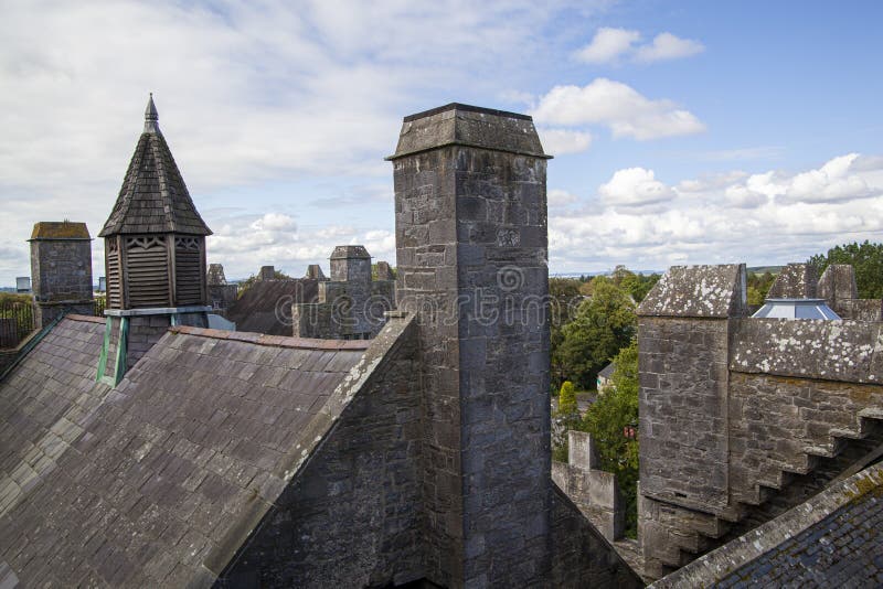 Roof of the castle stock image. Image of landmark, famous - 251856455