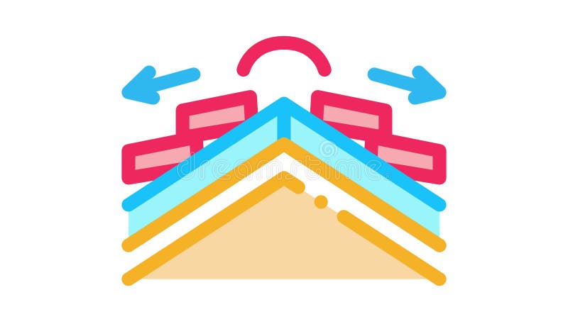 Roof Ceramic Tile Scheme Icon Animation Stock Footage - Video of ...