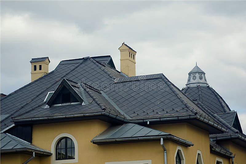 Roof and chimney stock image. Image of architecture, pattern - 60436439