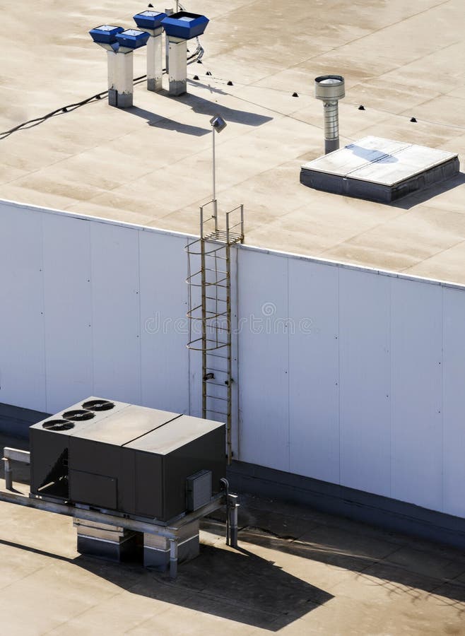 Roof of a Commercial Building with a External Units of the Commercial ...