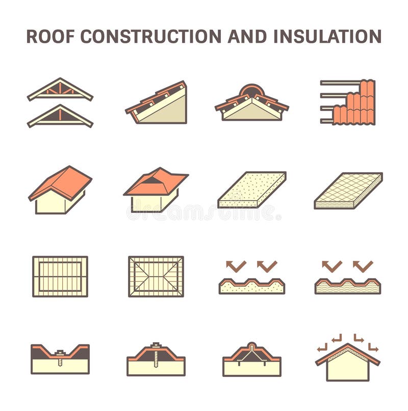 Roof construction icon stock vector. Illustration of renovation - 96141138