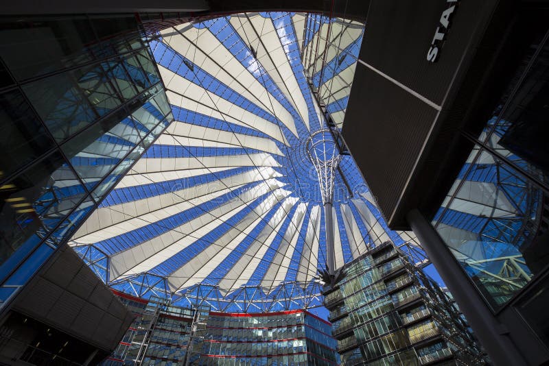 Roof Construction in the Sony Center at Potsdamer Platz in Berlin ...