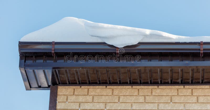 A roof covered in snow stock photo. Image of frost, roof - 346128338