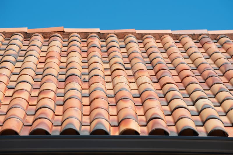 Roof covered with tiles stock photo. Image of architecture - 247223620