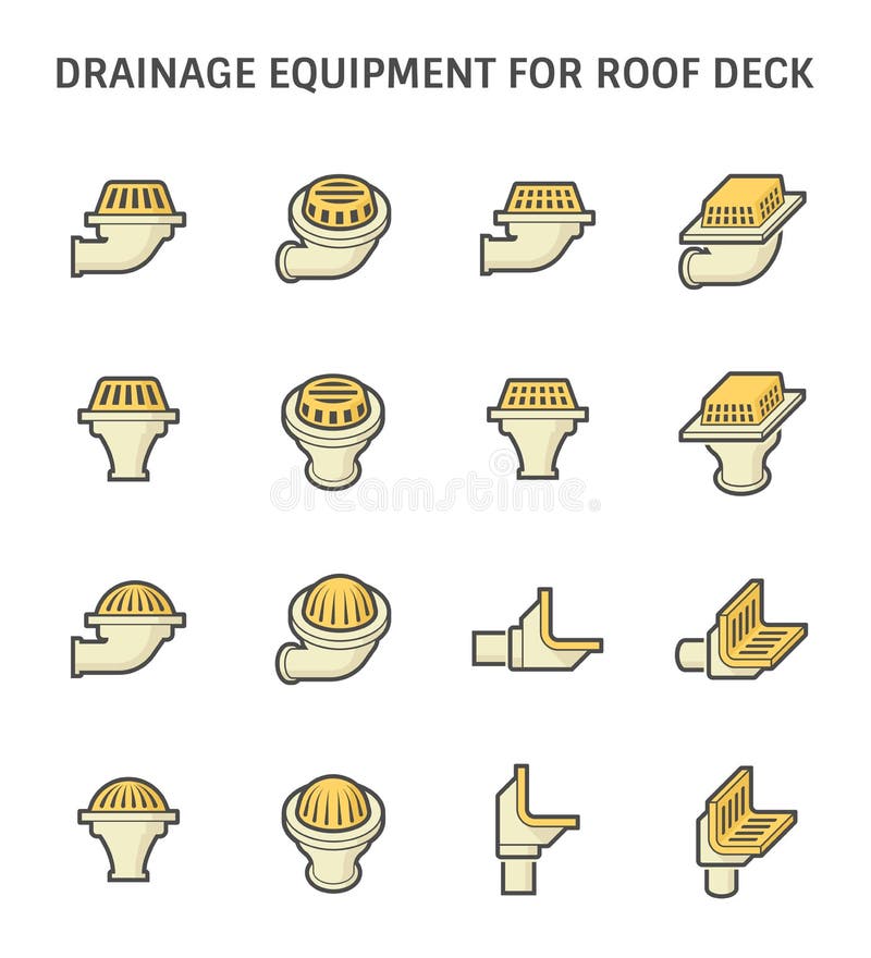 Roof deck icon stock vector. Illustration of drain, drainage - 164872139