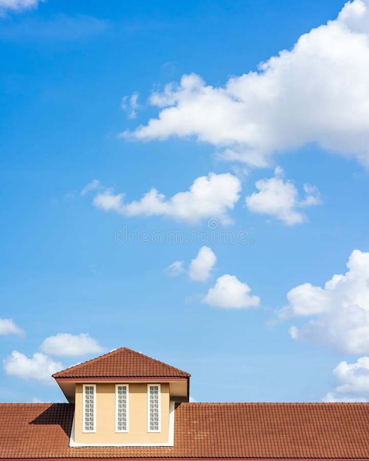 Roof of Detached House with Blue Sky and Cloud Stock Photo - Image of ...
