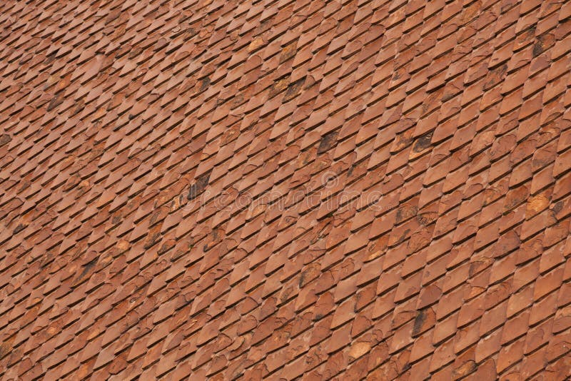 Roof with Diamond Pattern Tiles Stock Image - Image of roof ...