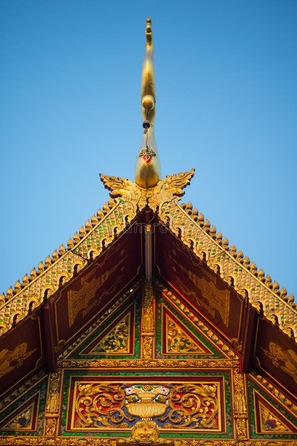 Roof Gable Temple in Thai Style. Stock Image - Image of roof, culture ...