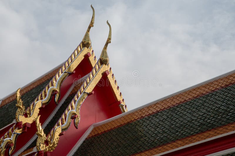 Roof Gable in Thai Style, Wat Pho, Thailand Stock Image - Image of ...