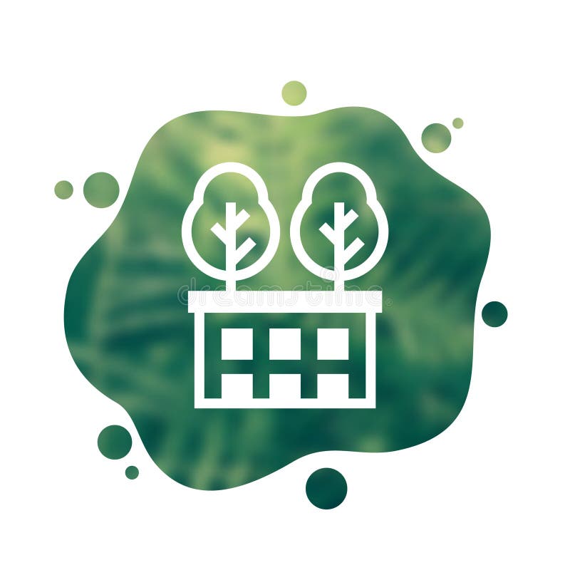 Roof Garden Icon, Trees on Rooftops Vector Stock Vector - Illustration ...
