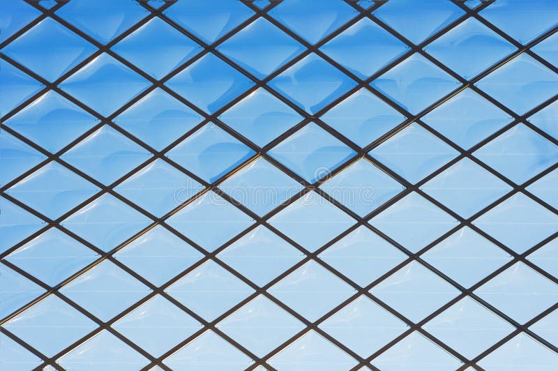 Roof Glass Modern Windows Metal Grid Blue Sky Pattern Stock Image ...