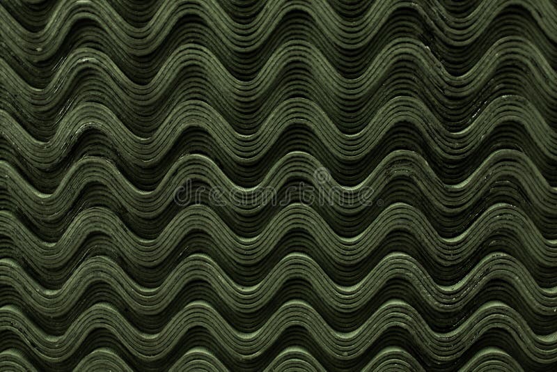 Roof Green Slate Tiles Pattern Wave Texture Stock Image - Image of ...
