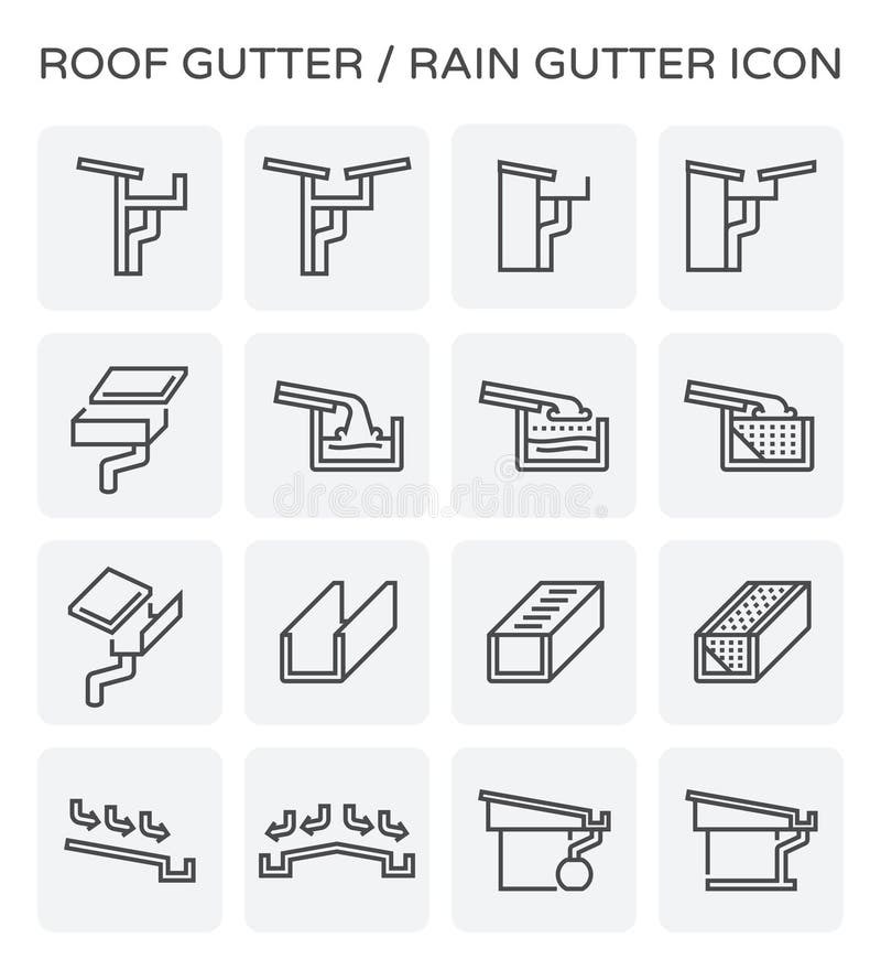 Roof gutter icon stock vector. Illustration of black - 110132906