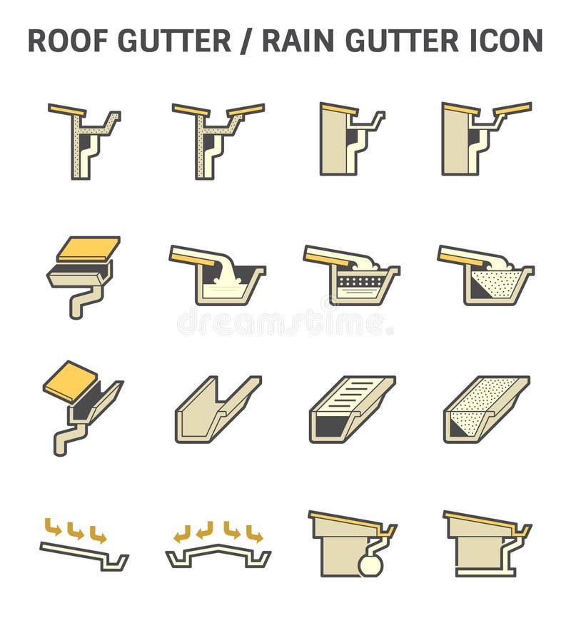 Roof Gutter Icon stock vector. Illustration of home, plastic - 94581862