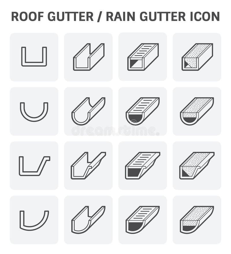 Roof gutter icon stock vector. Illustration of flow, background - 97580624