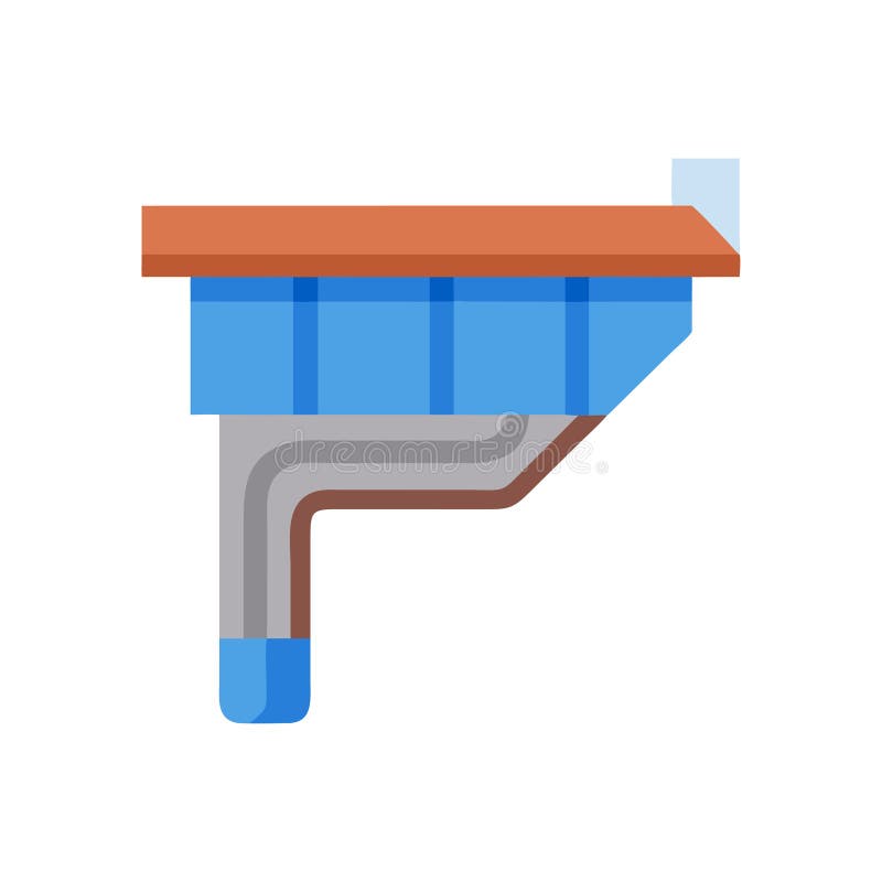 Roof Gutter Icon for Efficient Drainage Stock Illustration ...