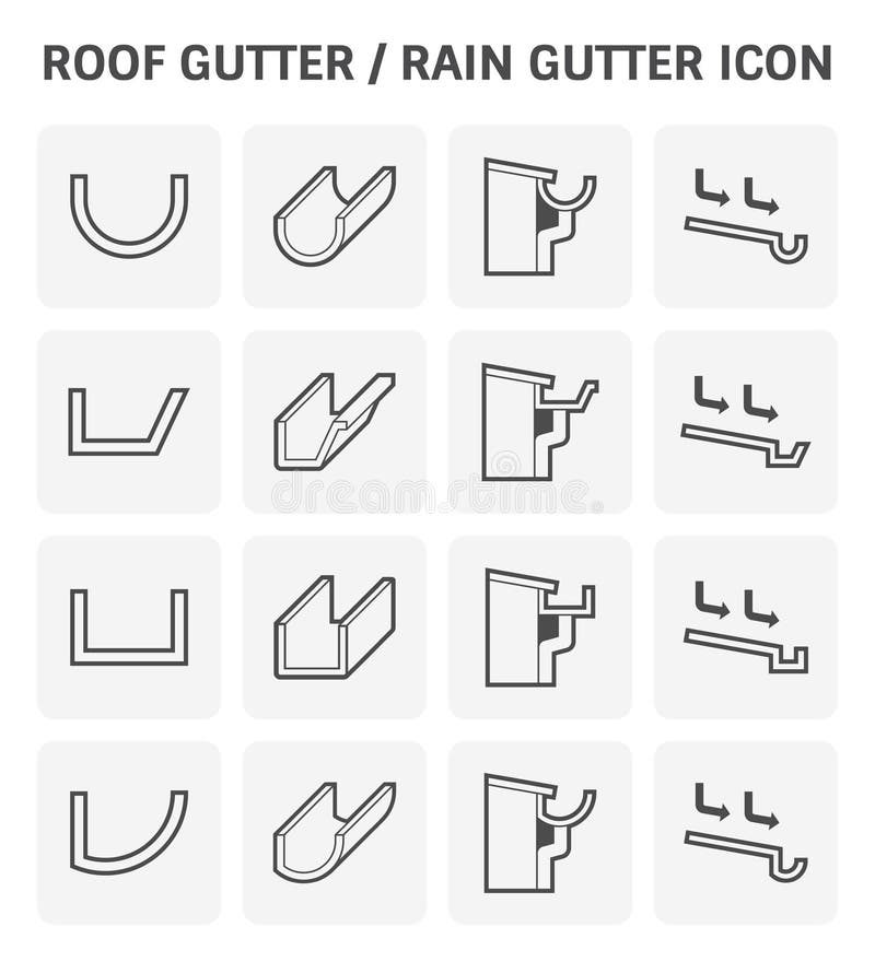 Roof gutter icon stock vector. Illustration of building - 151622212