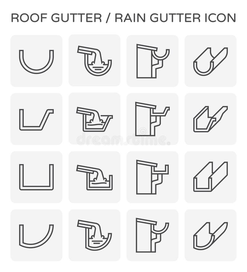 Roof gutter icon stock vector. Illustration of downspout - 161437264
