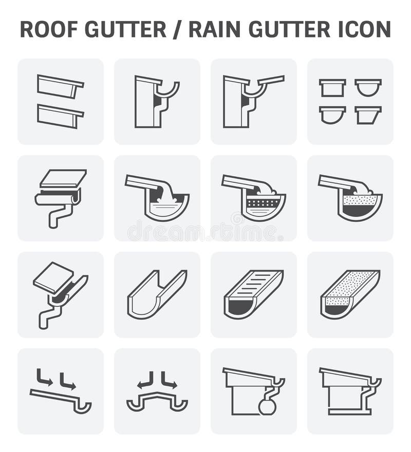 Roof gutter icon stock vector. Illustration of exterior - 121709110
