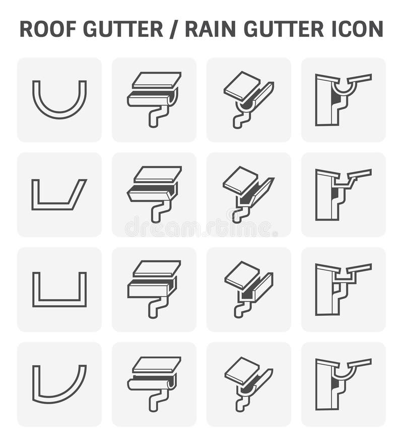 Roof gutter icon stock vector. Illustration of home - 153521905