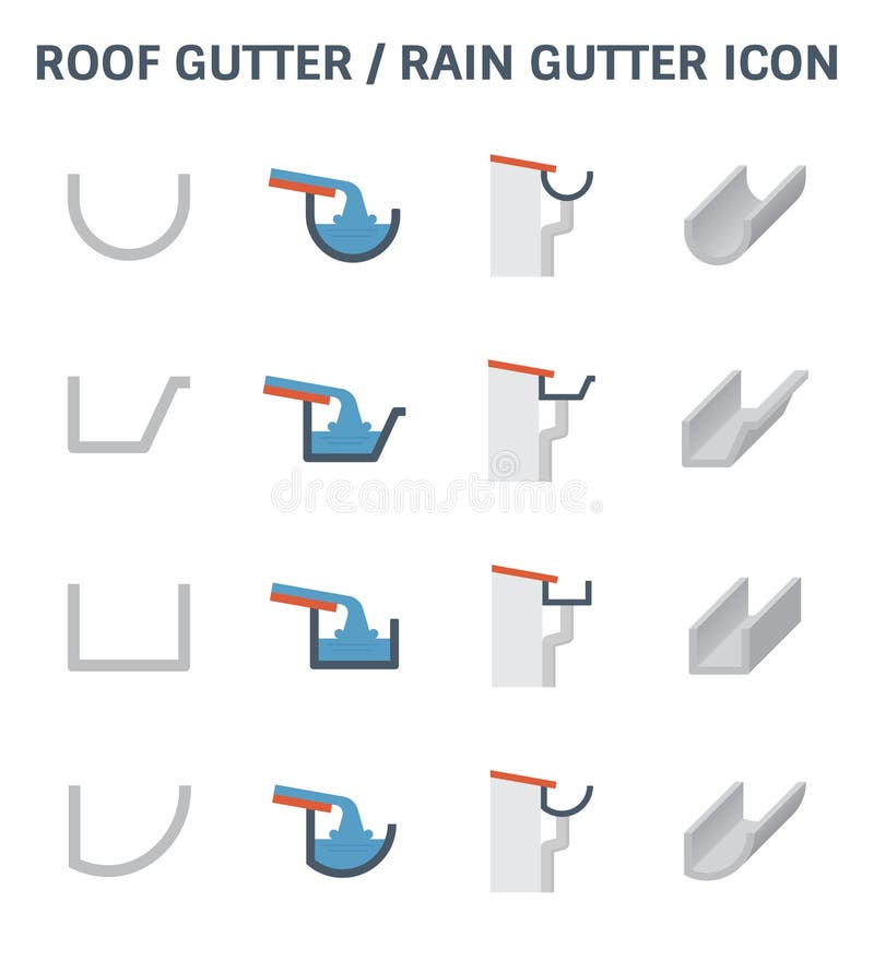 House Roof Gutters Stock Illustrations – 186 House Roof Gutters Stock ...