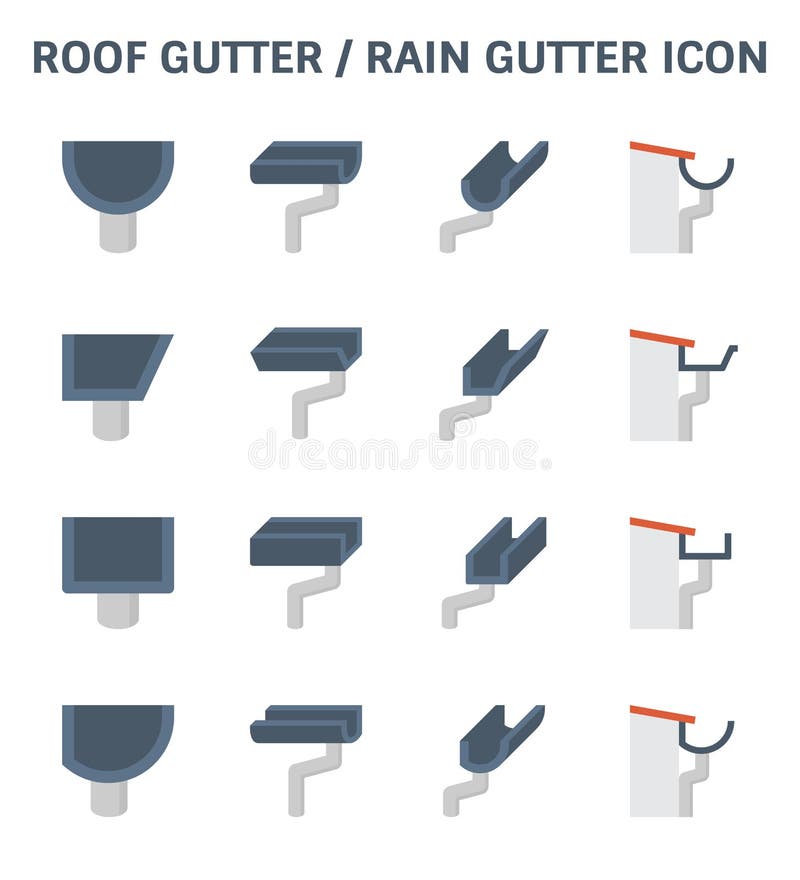 Roof gutter icon stock vector. Illustration of piping - 170302020