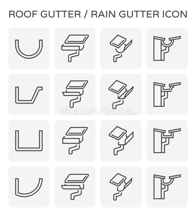 Roof gutter icon stock vector. Illustration of piping - 160689969