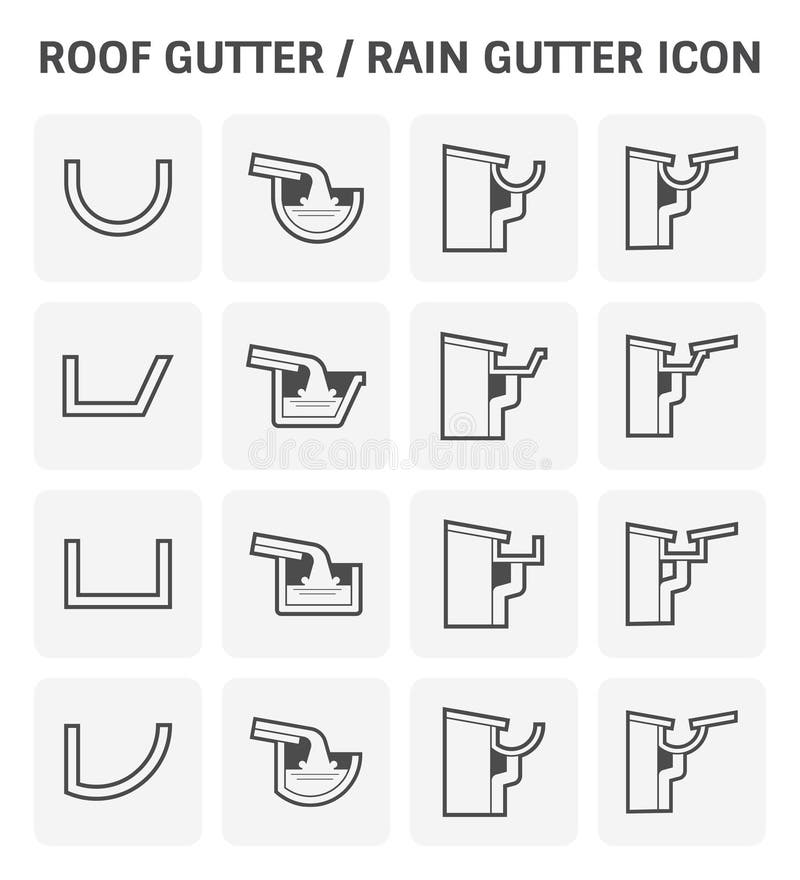 Roof gutter icon stock vector. Illustration of flow - 152387398