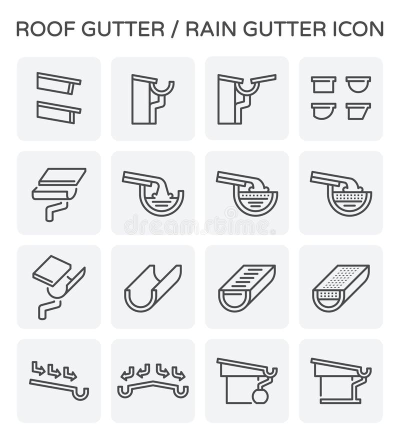 Roof gutter icon stock vector. Illustration of line, guttering - 99595773