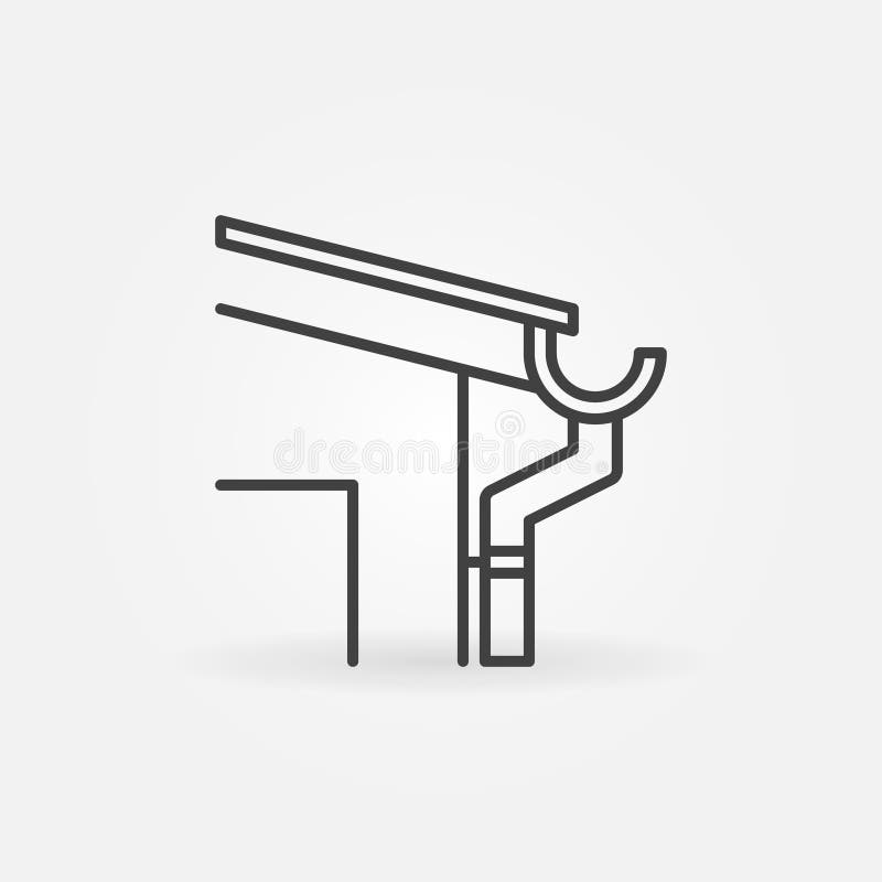 Roof Gutter System Vector Concept Outline Icon Stock Illustration ...