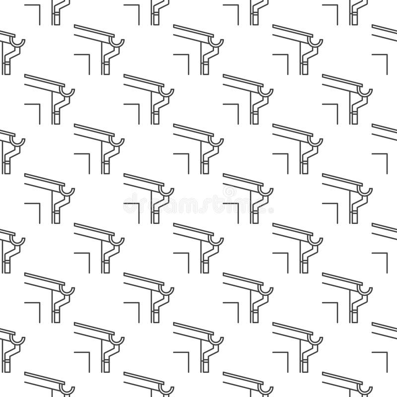 Roof Gutter System Vector Outline Seamless Pattern Stock Vector ...