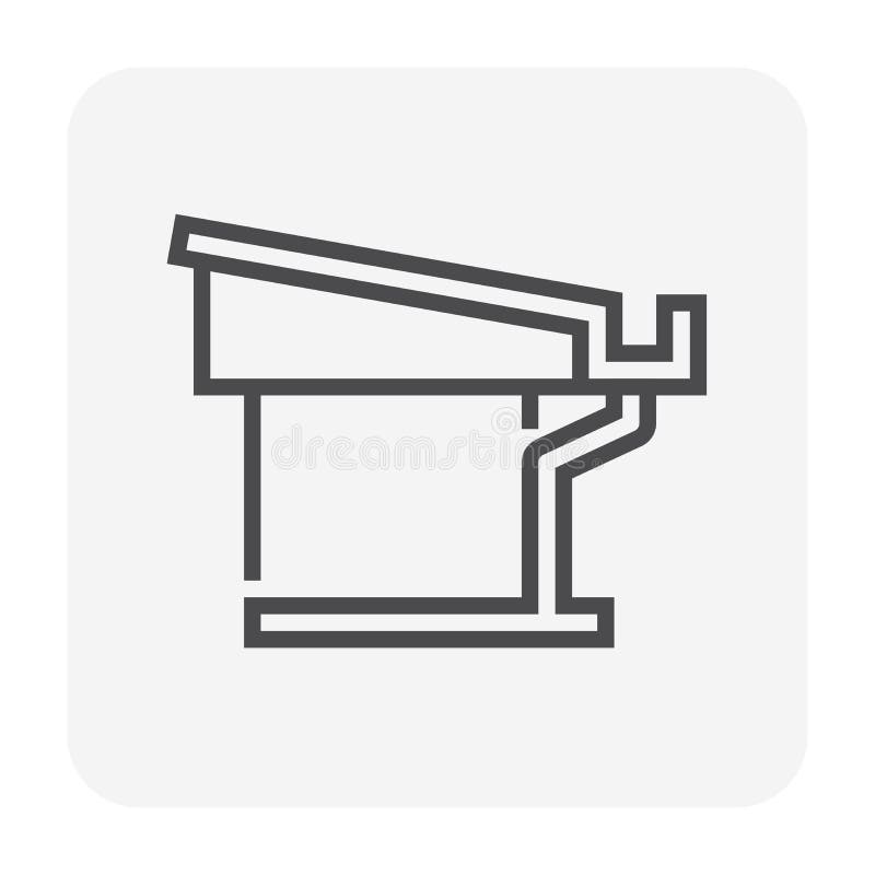 Roof gutter icon stock vector. Illustration of gutter - 162629681