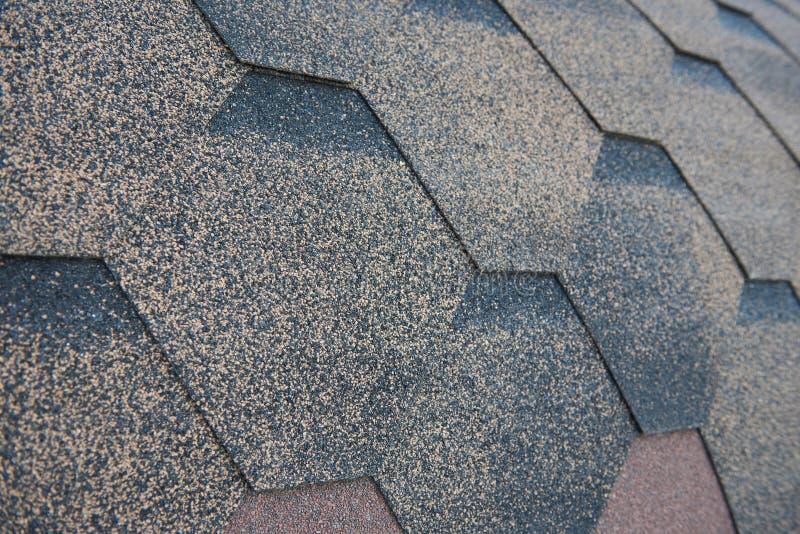 Roof of the House Made of Flexible Bitumen Tiles. Stock Image - Image ...